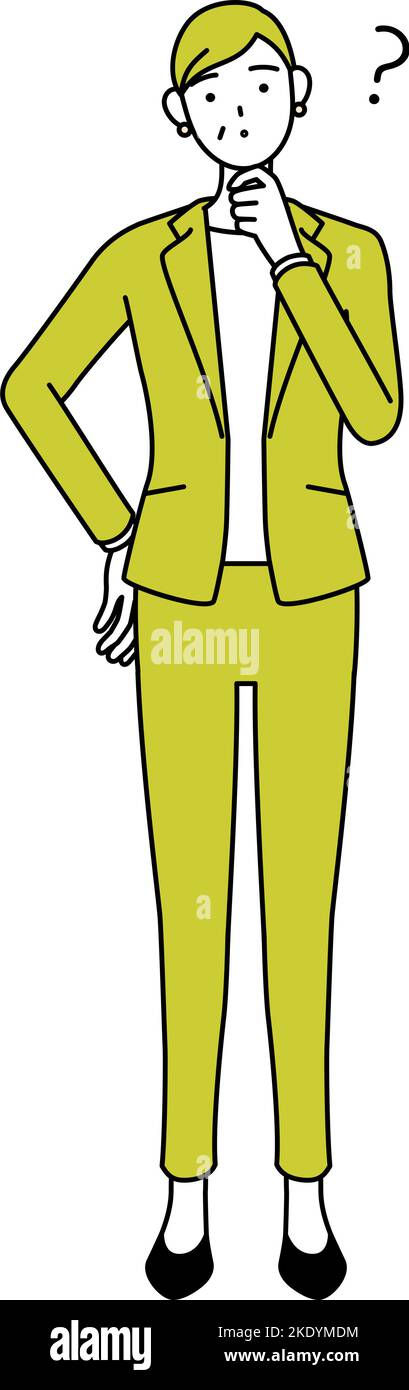 Simple line drawing illustration of a Senior woman in suit,female ...