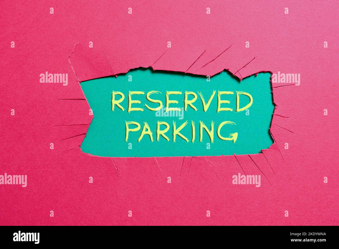 Hand writing sign Reserved Parking, Internet Concept parking spaces ...