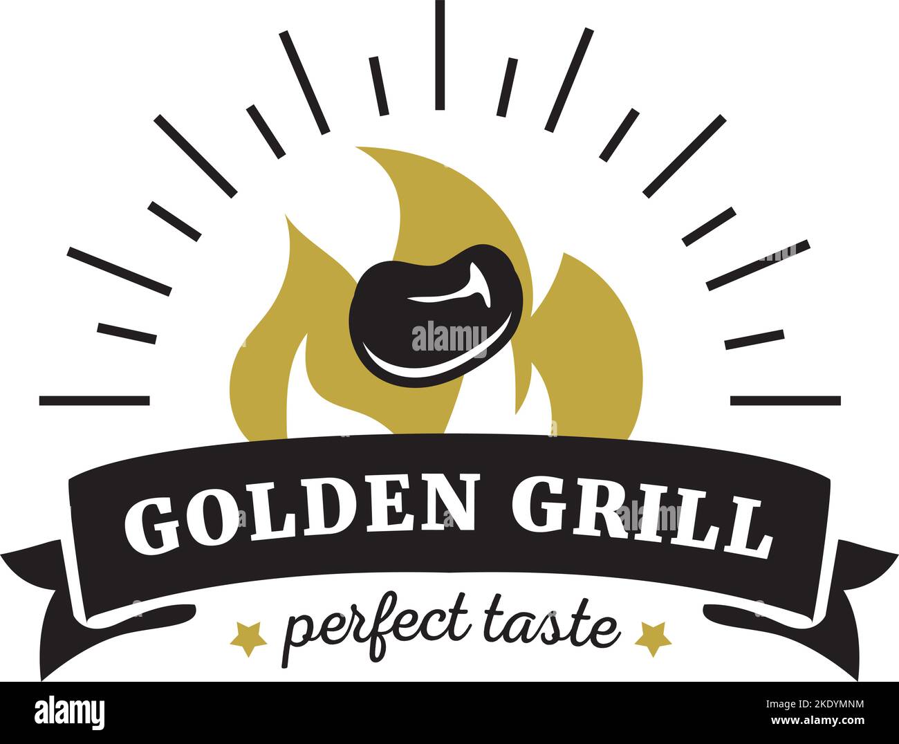 A creative restaurant logo design in black and golden colors Stock ...