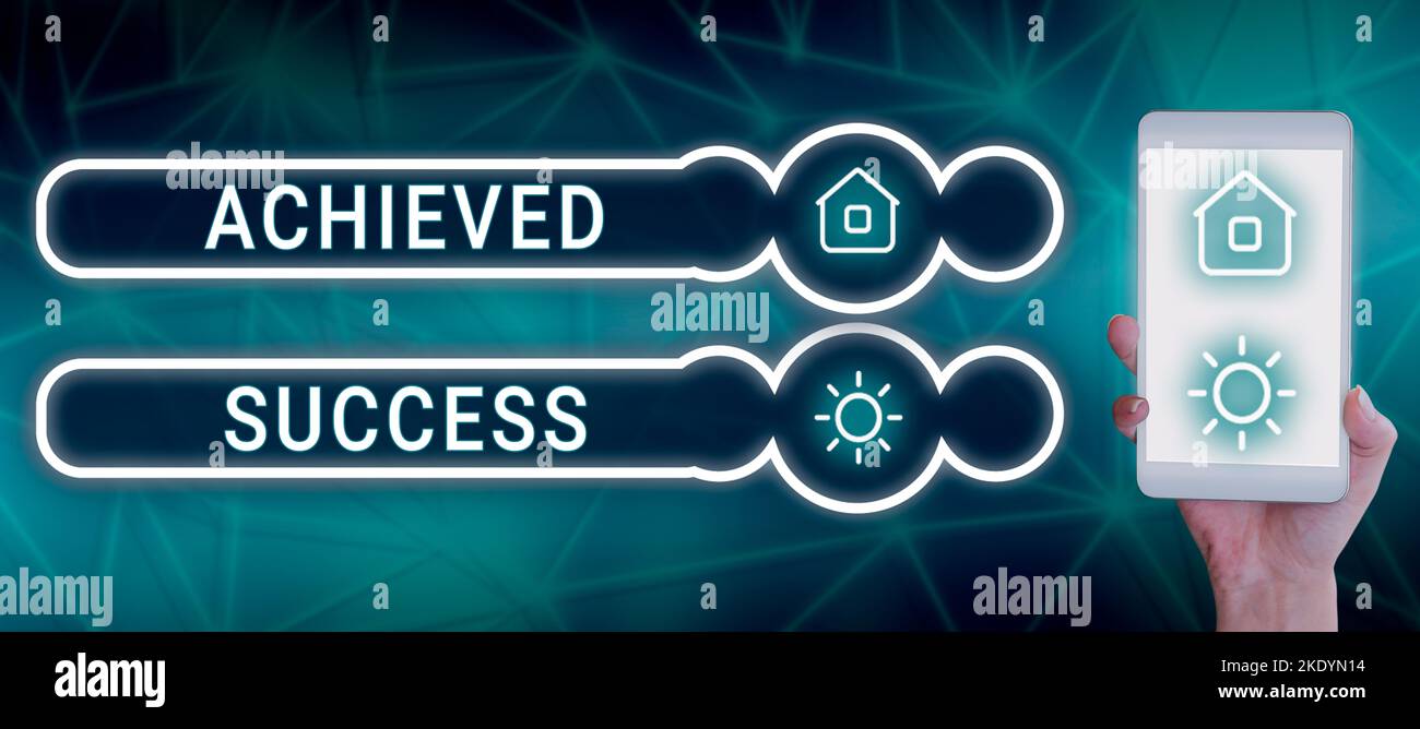 Conceptual display Achieved Success, Concept meaning the achievement of ...