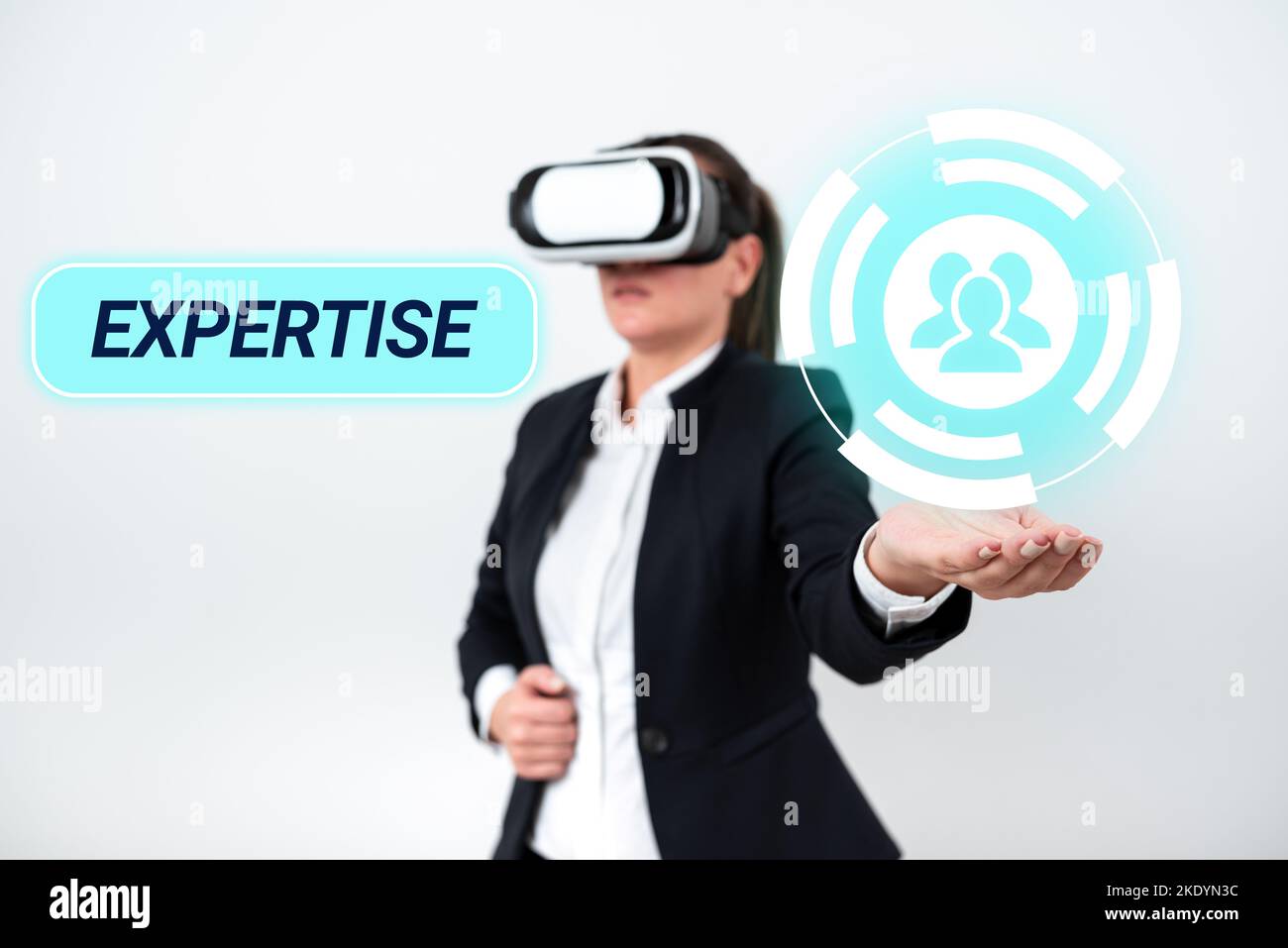 Sign displaying Expertise, Business overview specific competences of ...