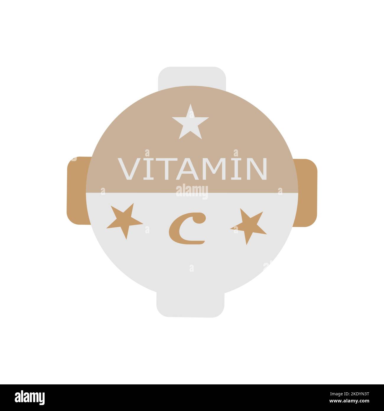 A vitamin C pill icon isolated on white background Stock Vector Image ...