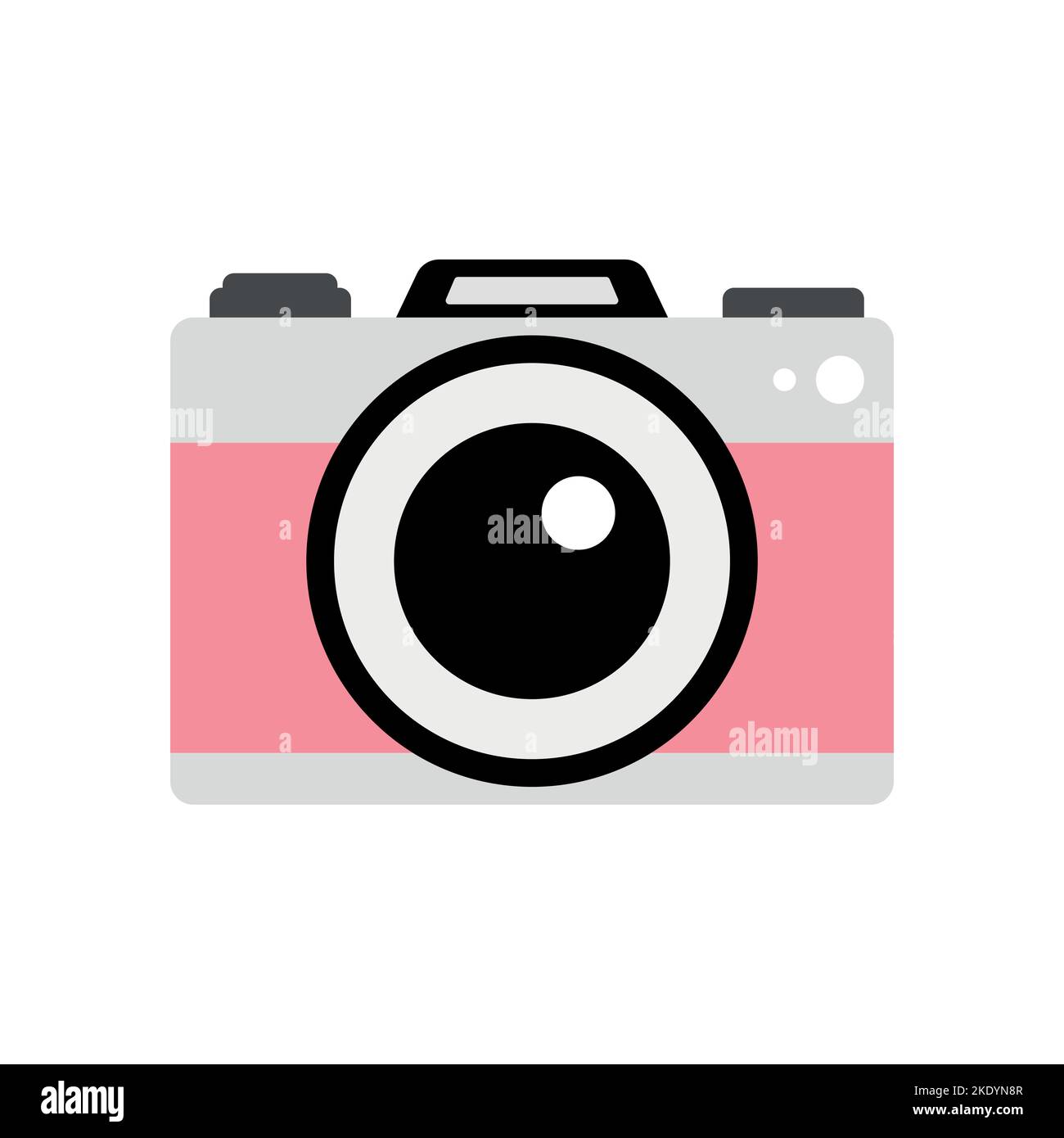 Vector flat pink photo camera isolated on white background Stock Vector ...