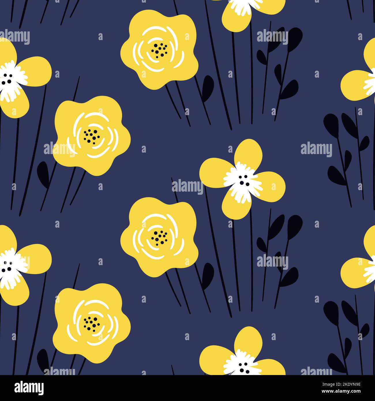 Seamless floral pattern based on traditional folk art ornaments. Art ...