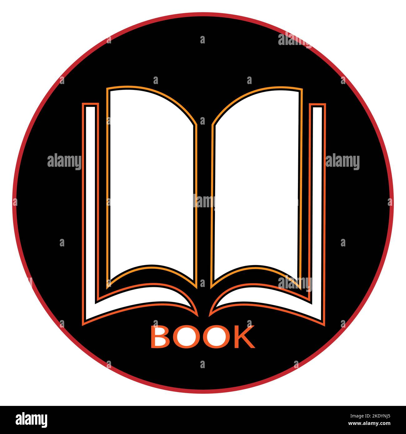 A clipart of a book in a circle on a white background Stock Vector ...