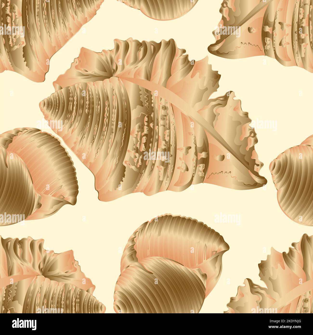 Seamless texture sea shells sepia color sea life background vintage ...