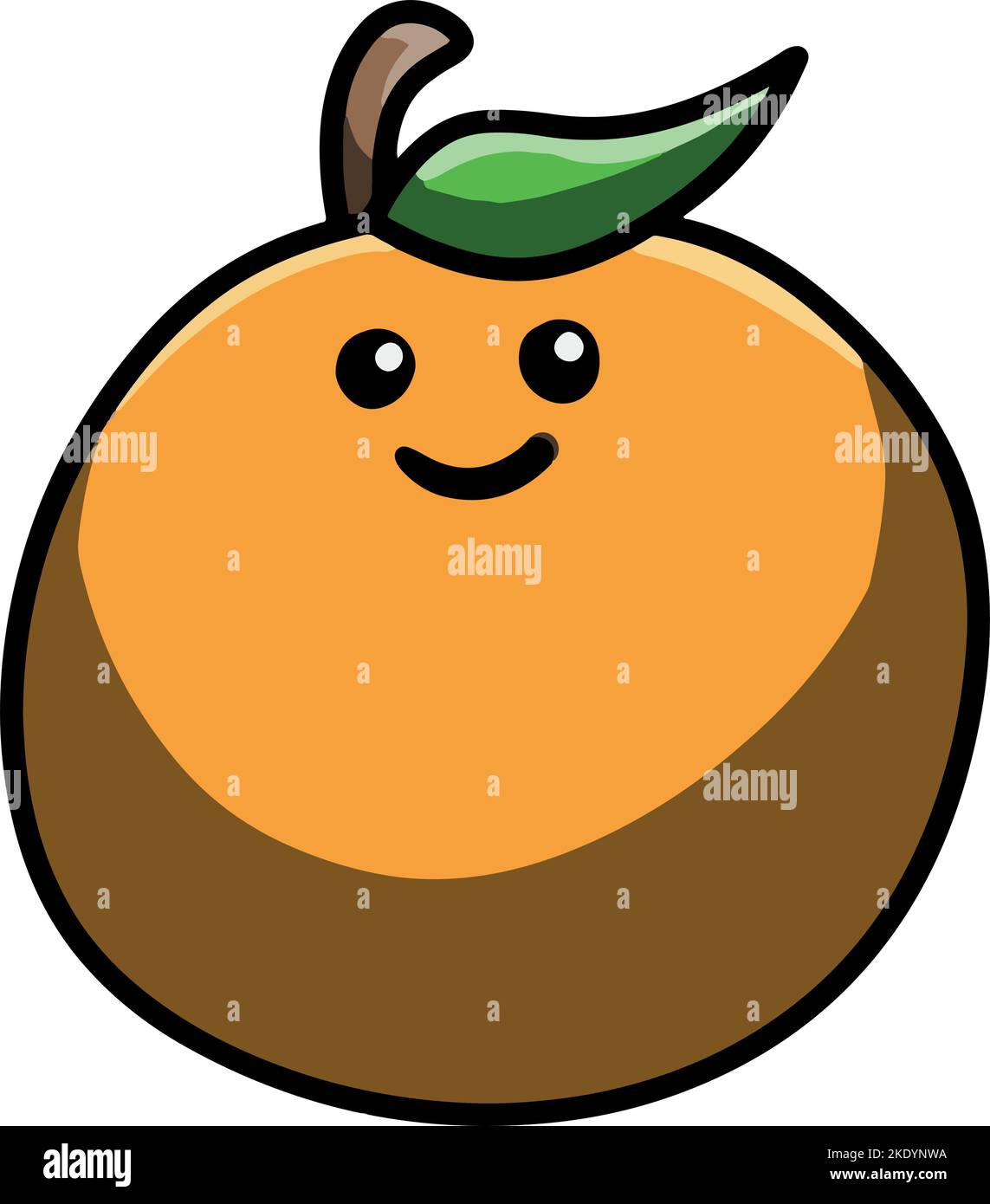 A cute smiling orange cartoon isolated on a white background Stock ...