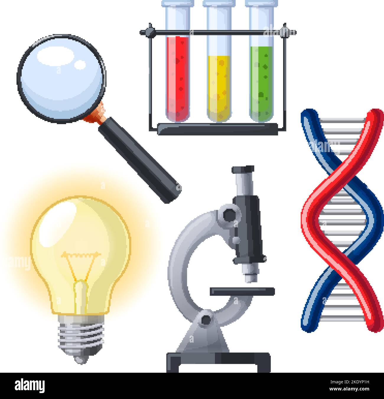 science chemistry set cartoon vector illustration Stock Vector Image ...