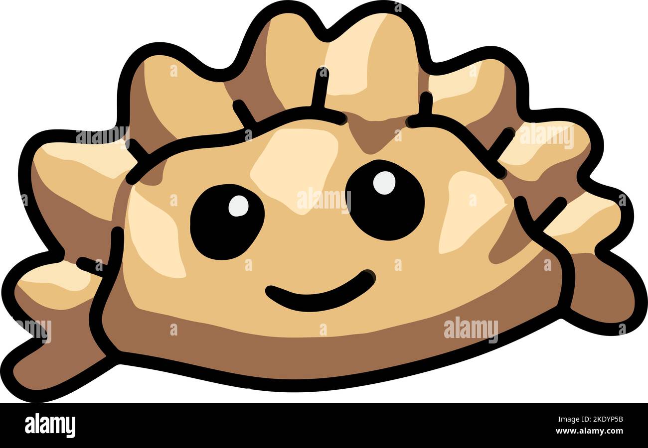 A kawaii style pastry with a smiley face over a white background Stock ...