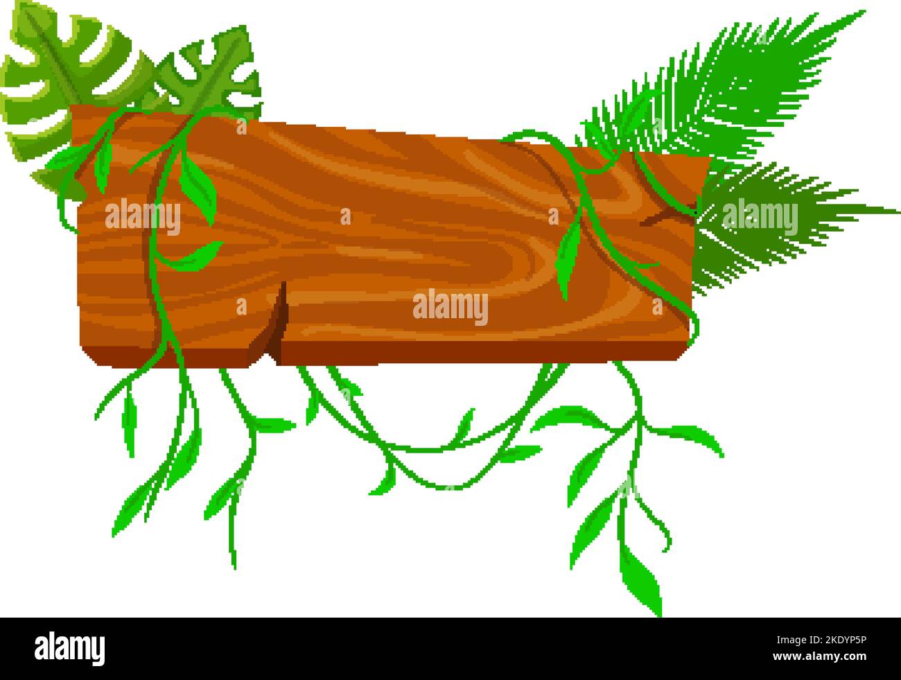 jungle wooden signboard cartoon vector illustration Stock Vector Image ...