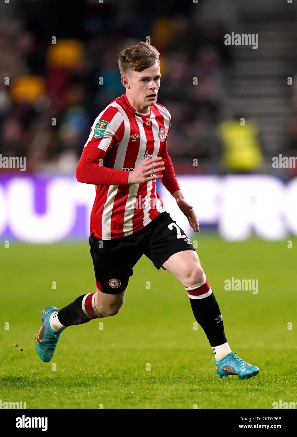 Brentford's Keane Lewis-Potter during the Carabao Cup third round match ...