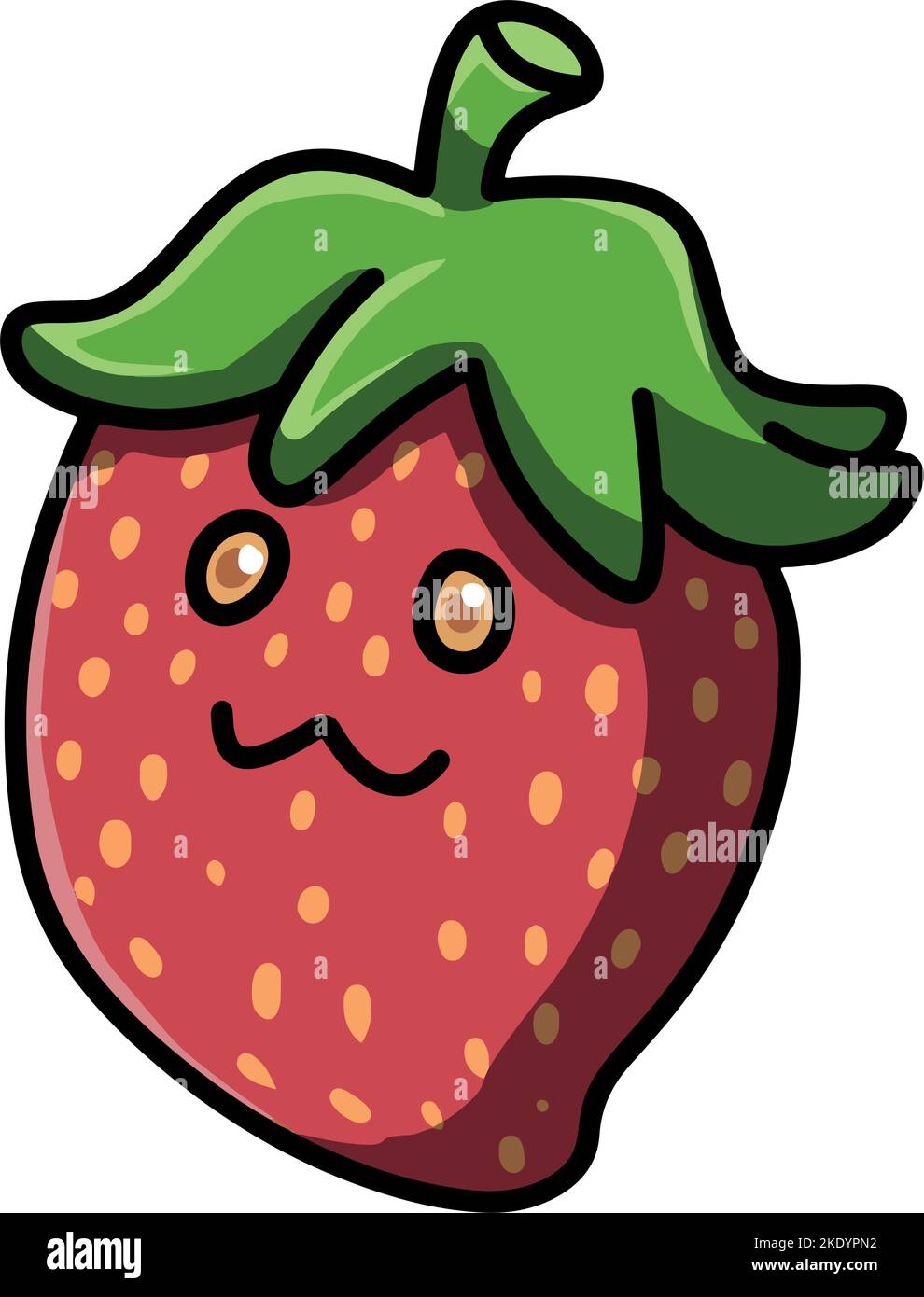 A cute smiling strawberry cartoon isolated on a white background Stock ...