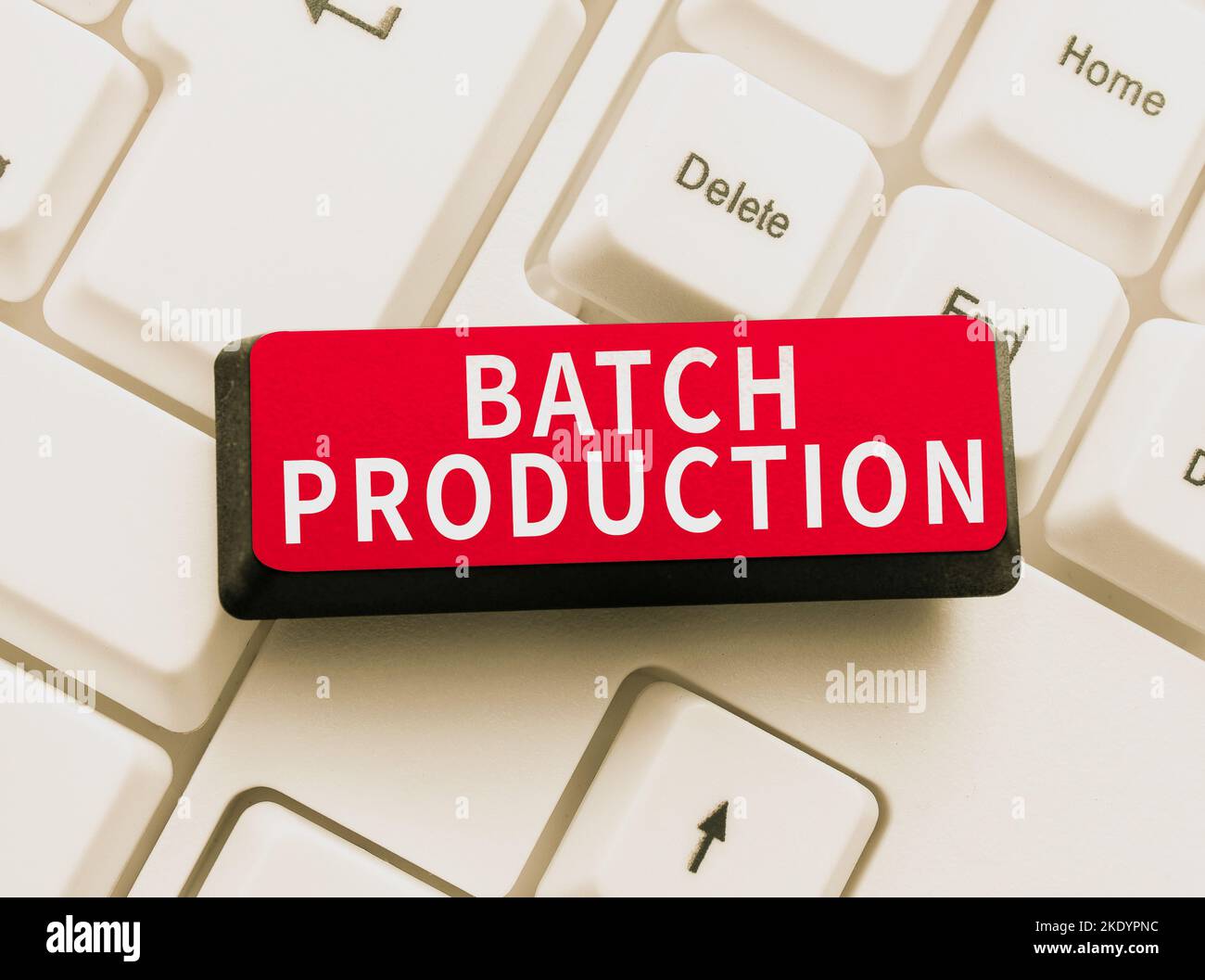 Conceptual display Batch Production, Word Written on products are ...