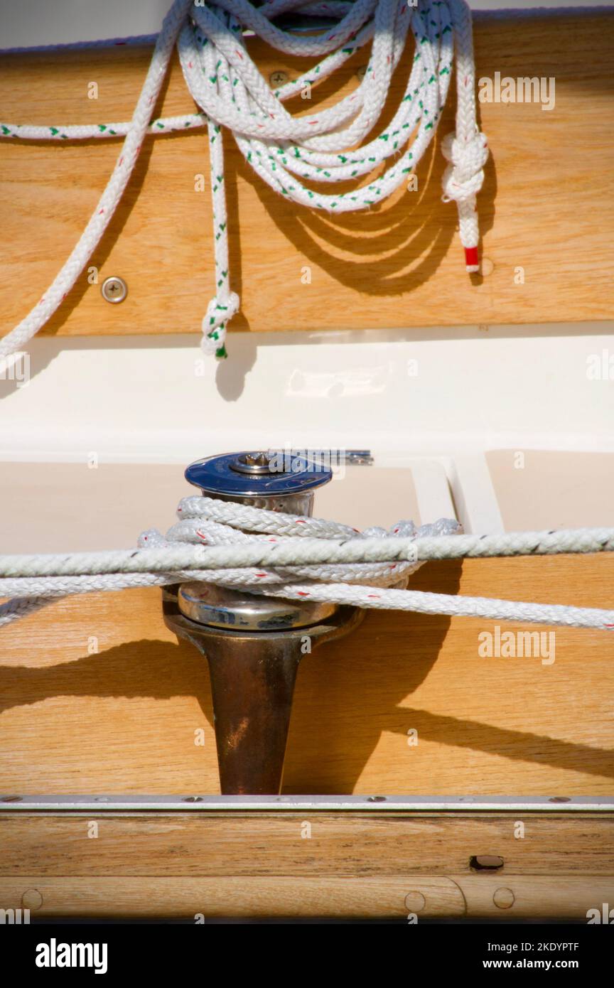 A detailed shot of boat rope equipment Stock Photo - Alamy