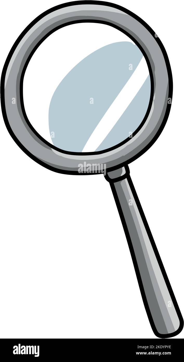 A magnifying glass cartoon isolated on a white background Stock Vector ...