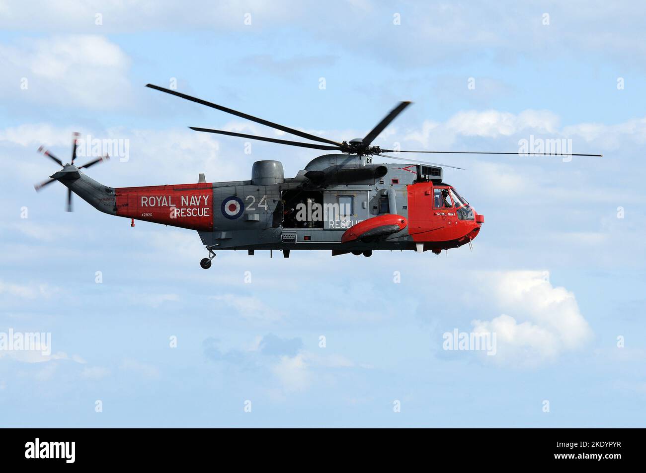 Royal Navy Rescue Sea King Helicopter rescue display Stock Photo - Alamy