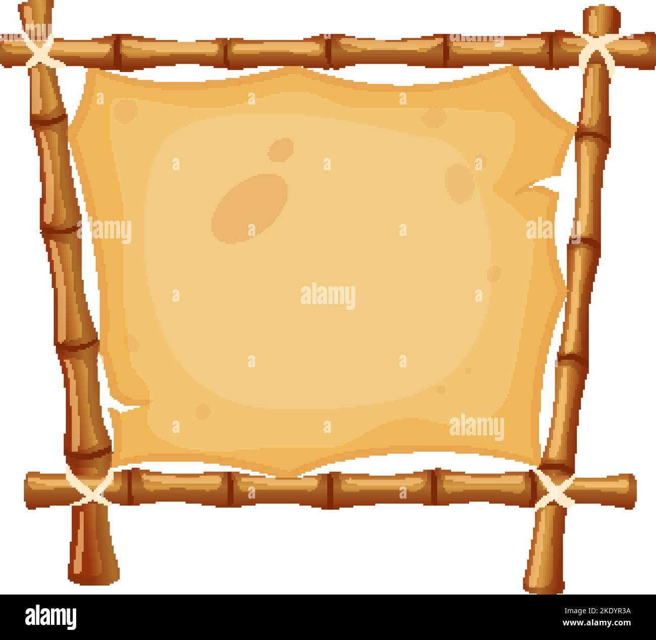 bamboo frame signboard cartoon vector illustration Stock Vector Image ...