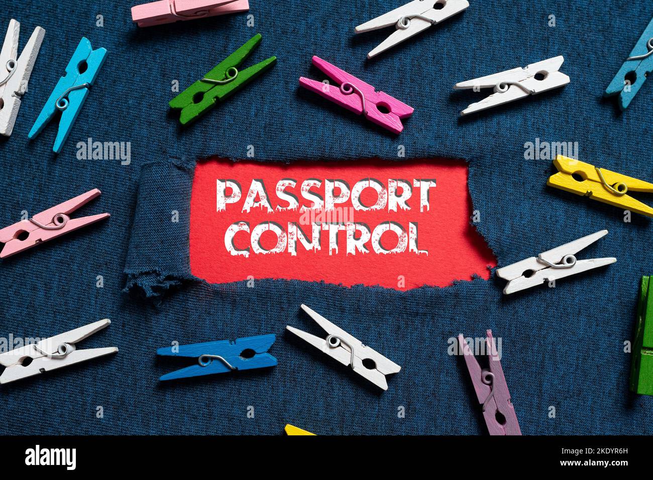 Handwriting text Passport Control, Business concept the area in an ...