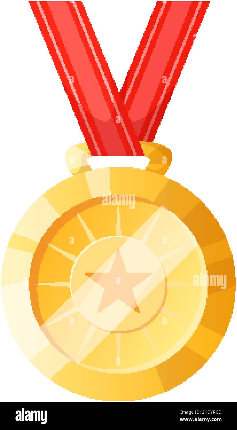 gold medal cartoon vector illustration Stock Vector Image & Art - Alamy