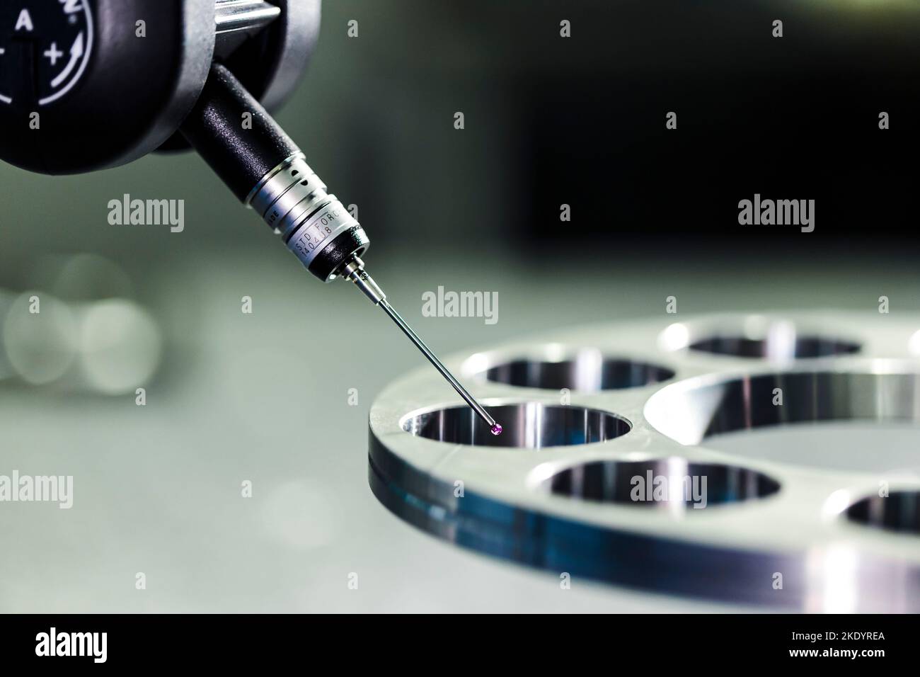 A 3D measuring machine quality and scanning precisely a borehole Stock ...
