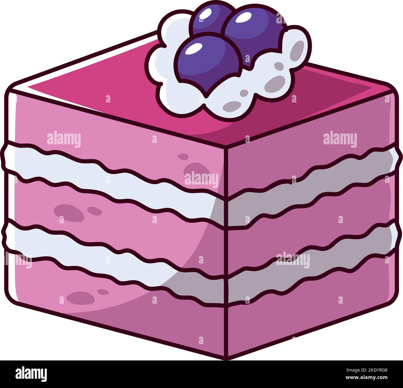 A pink cake cartoon isolated on a white background Stock Vector Image ...