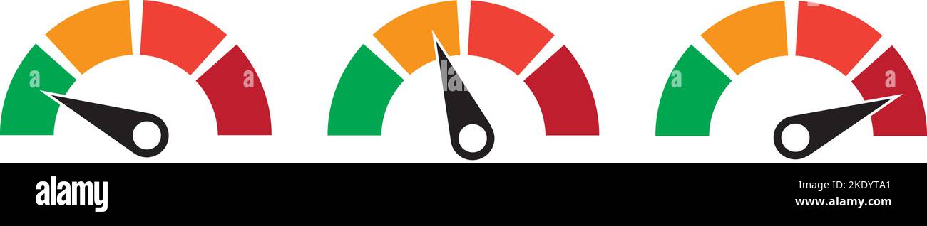 An illustration of different gauge icons isolated on a white background ...