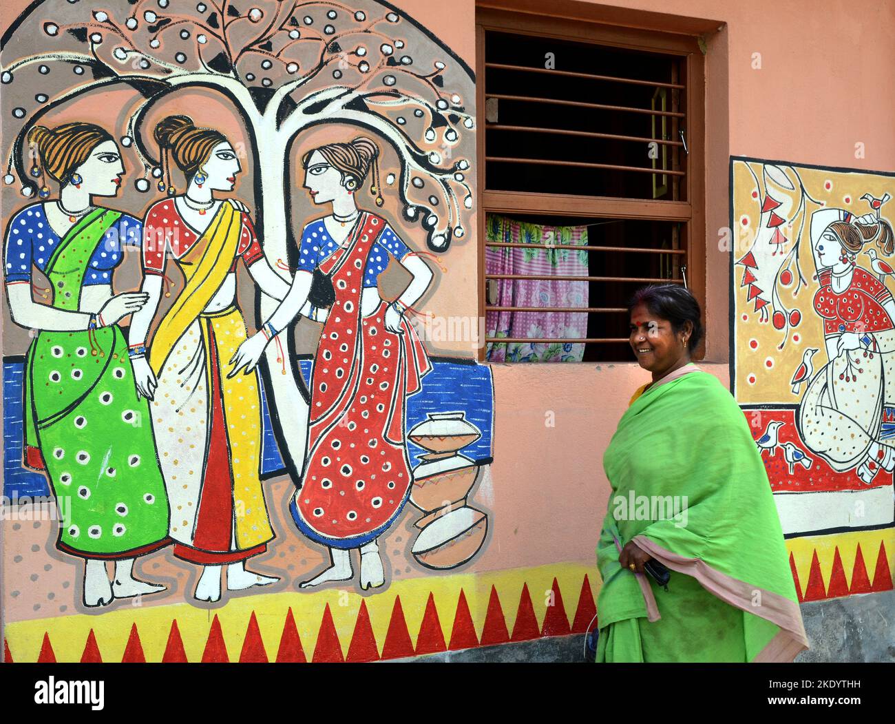 The artistic work wall painting of Indian traditional culture at West ...