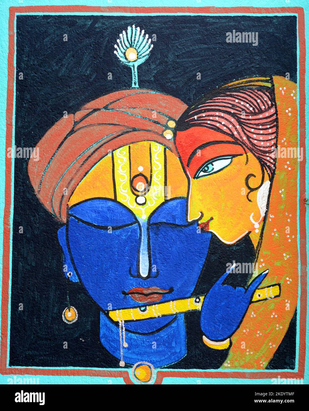 The artistic work wall painting of Indian traditional culture at West ...