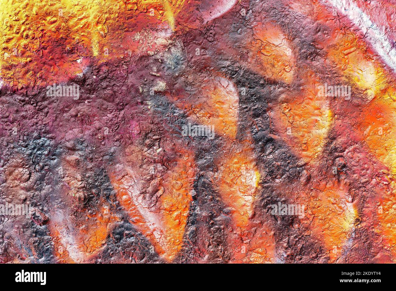A fragment of colorful graffiti painted on a wall. Abstract urban ...