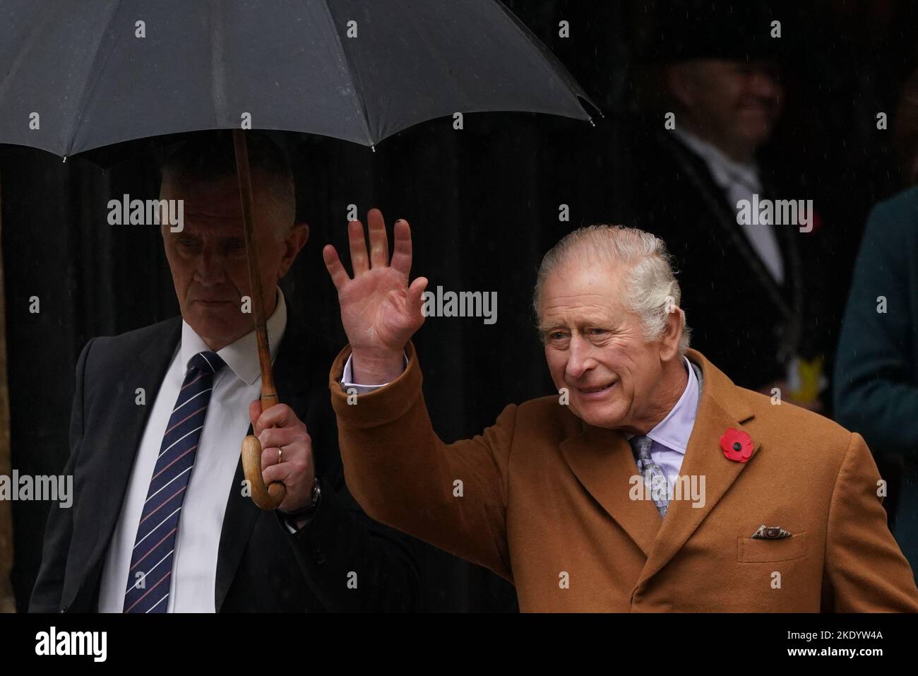 King Charles III at the unveiling of a statue of Queen Elizabeth II at ...