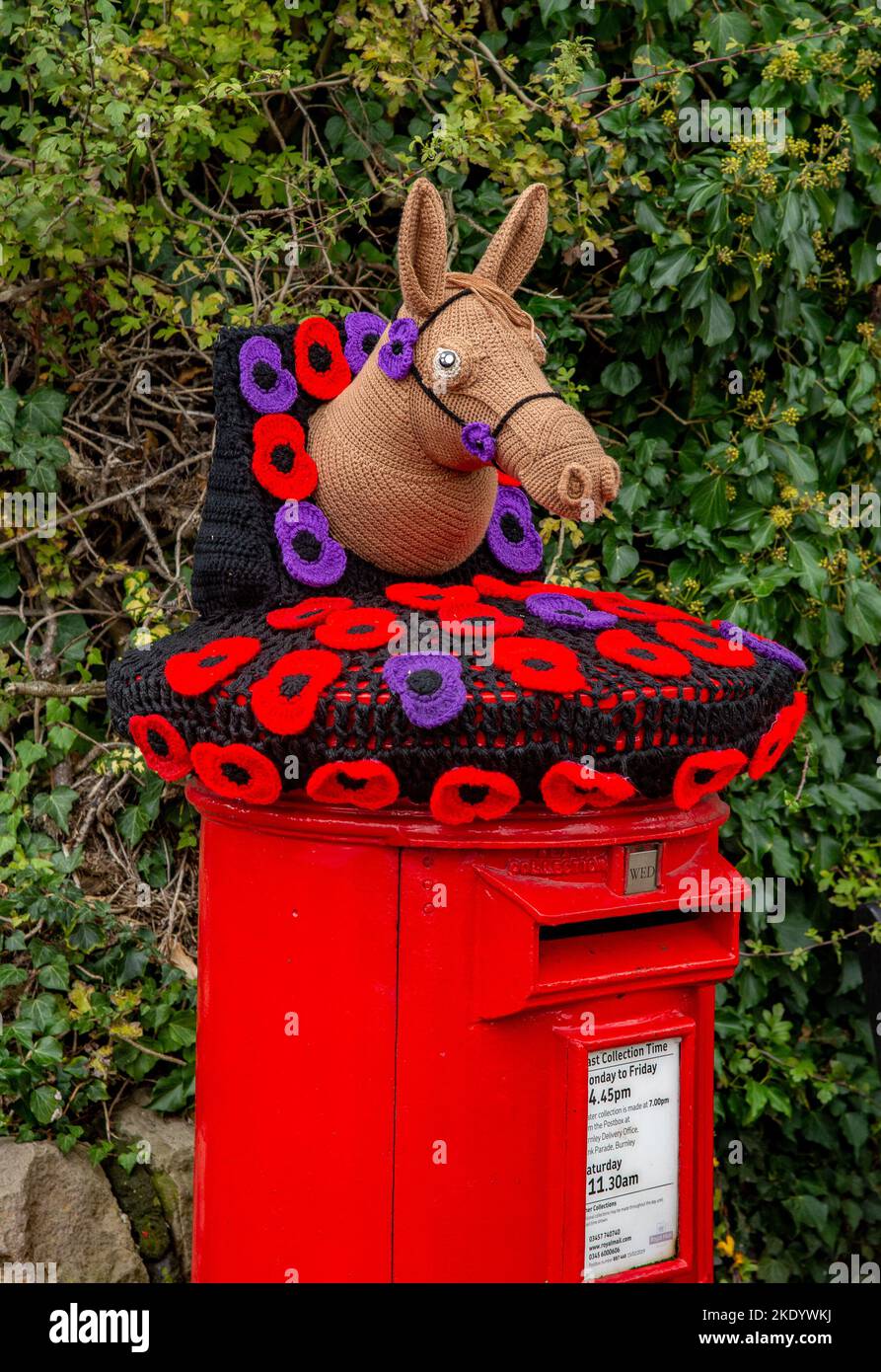 Whalley, Clitheroe, Lancashire, UK. 9th Nov, 2022. A post box cover at ...
