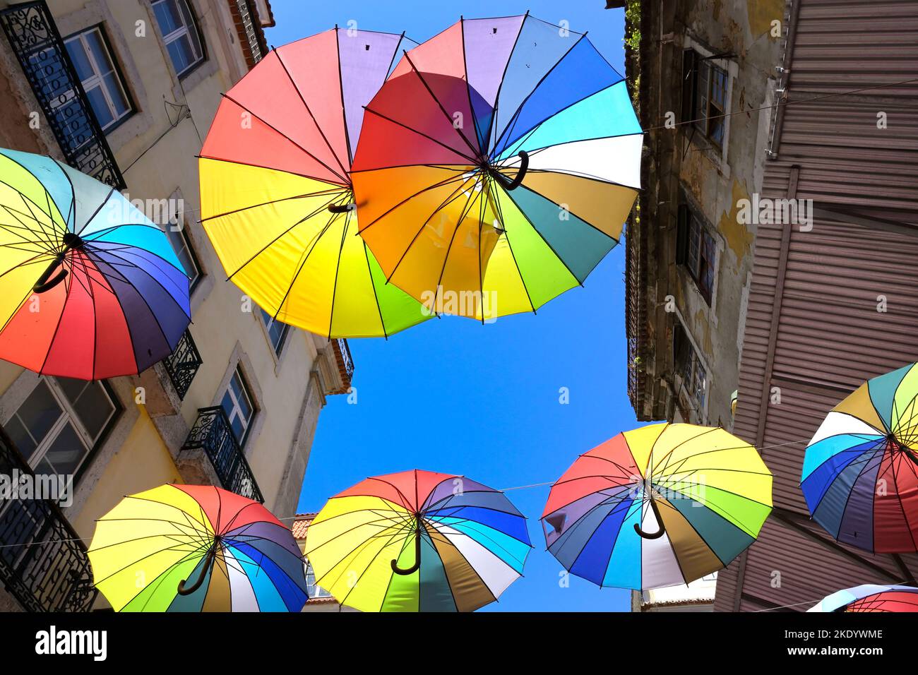 Umbrellas suspended hi-res stock photography and images - Alamy