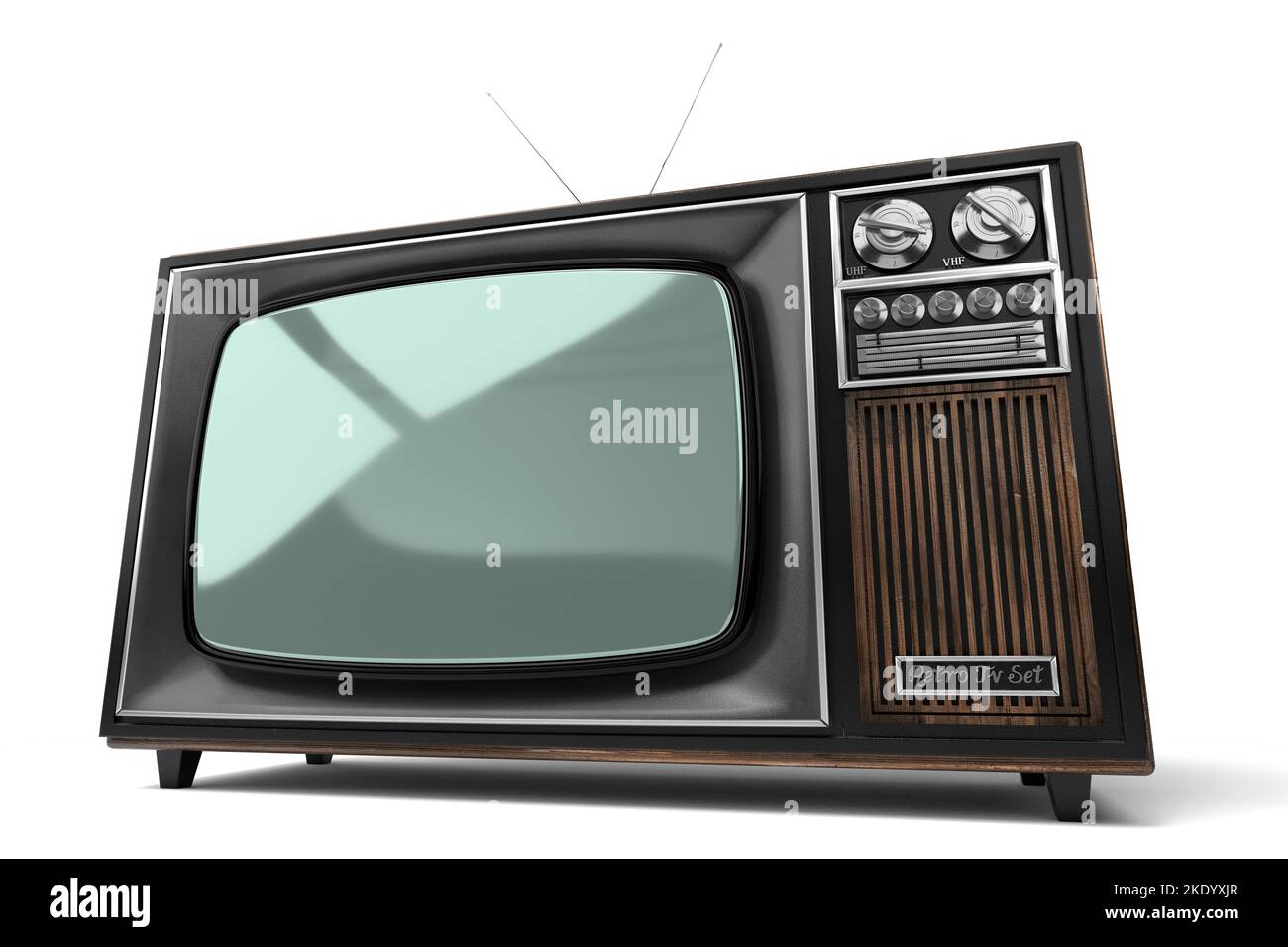 Vintage, retro television set isolated on white background - 3D ...