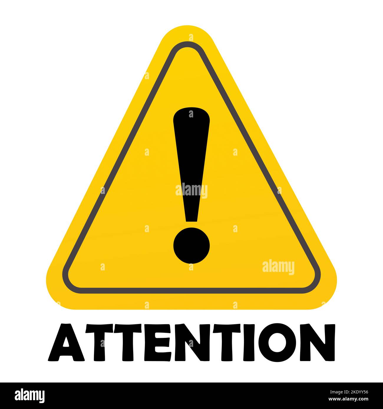 Warning sign in yellow triangle, attention, danger icon. . Vector ...