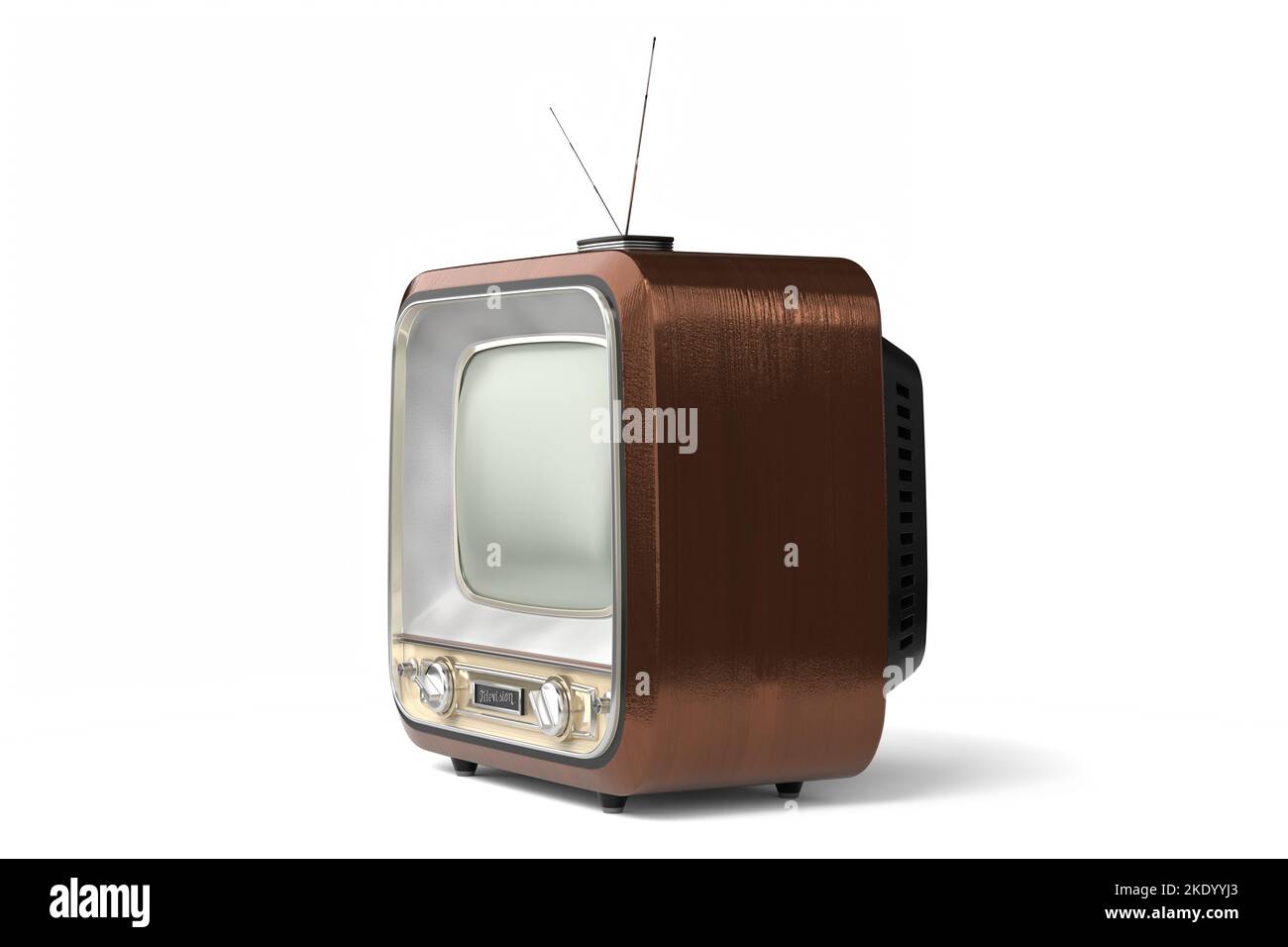 Vintage, retro television set isolated on white background - 3D ...