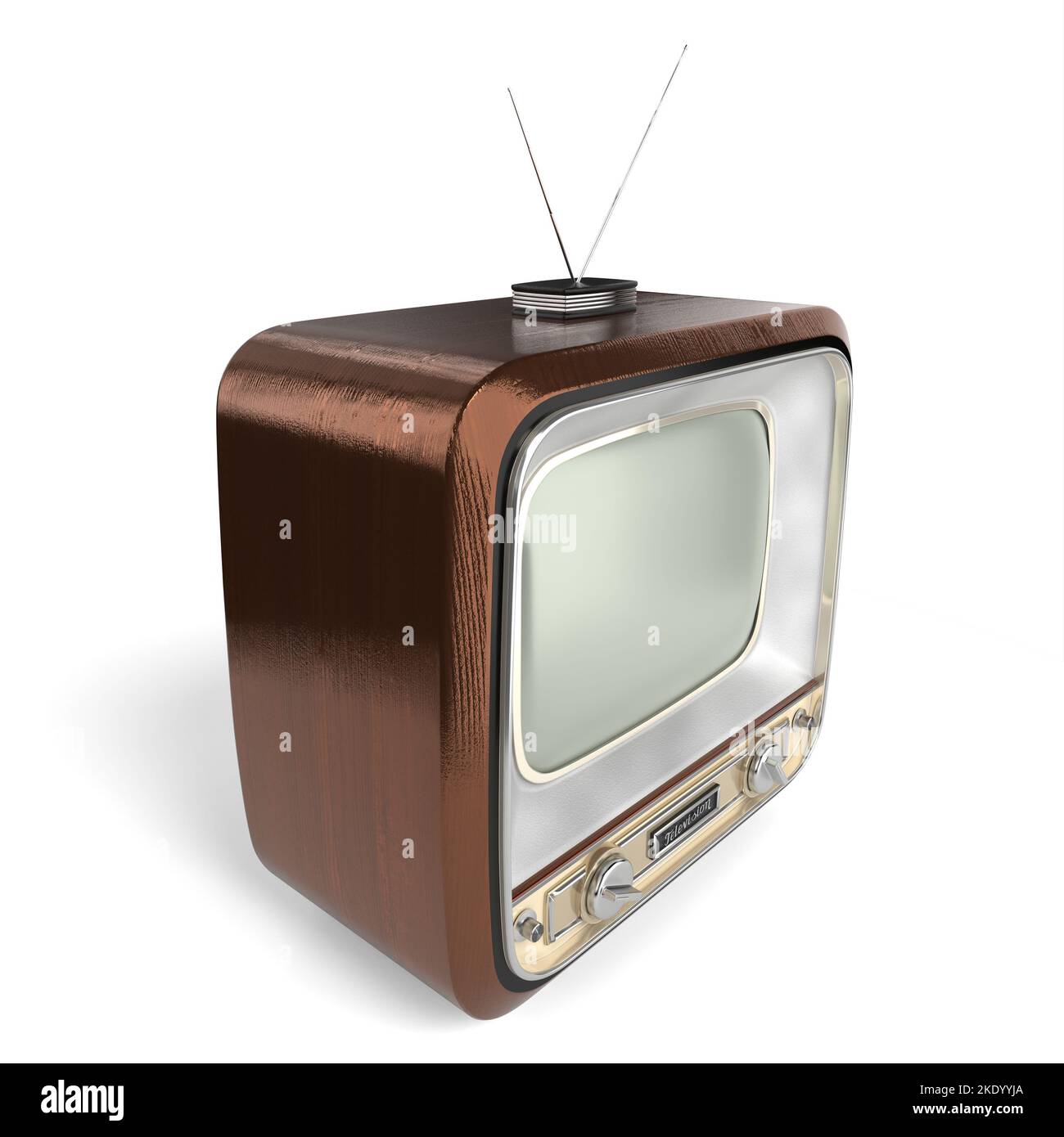 Vintage, retro television set isolated on white background - 3D ...