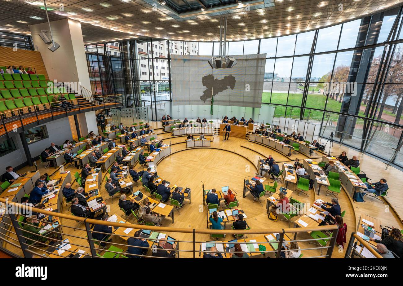 Dresden, Germany. 09th Nov, 2022. Members of parliament sit in their seats at the 59th session ...