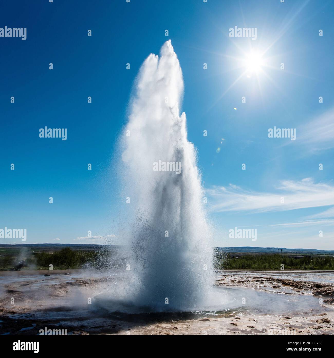 A natural landscape of a geyser Stock Photo - Alamy