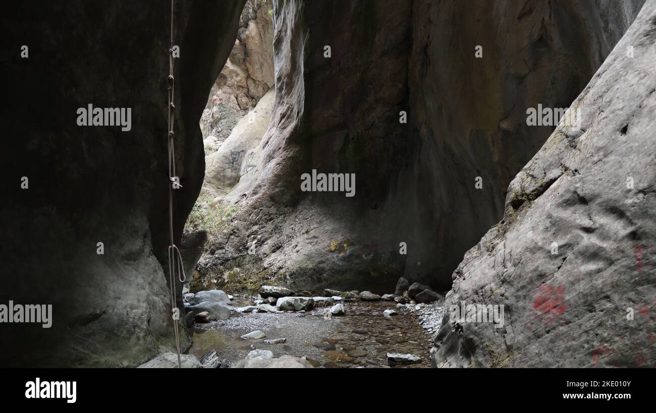 The rock walls in the cave Stock Photo - Alamy