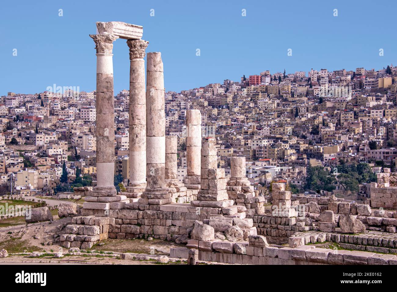 Temple of Hercules Citadel Amman Jordan Stock Photo - Alamy