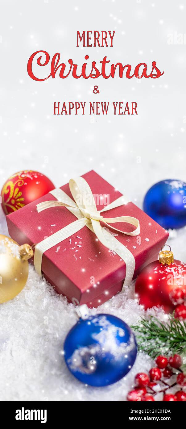 Merry Christmas and Happy New Year, Holidays greeting card background ...