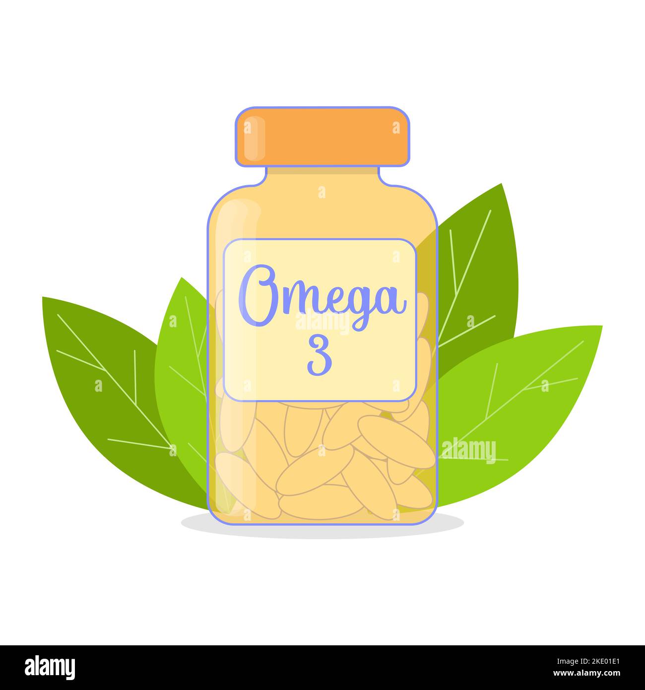Omega 3 bottle with capsules. Vector illustration Stock Vector Image ...