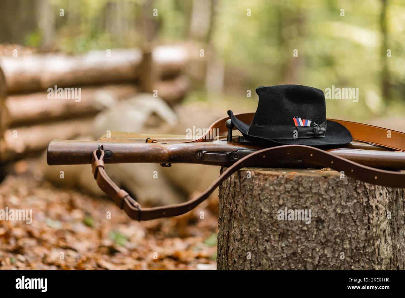 Old world war II guns equipment and trenches from Slovak national ...