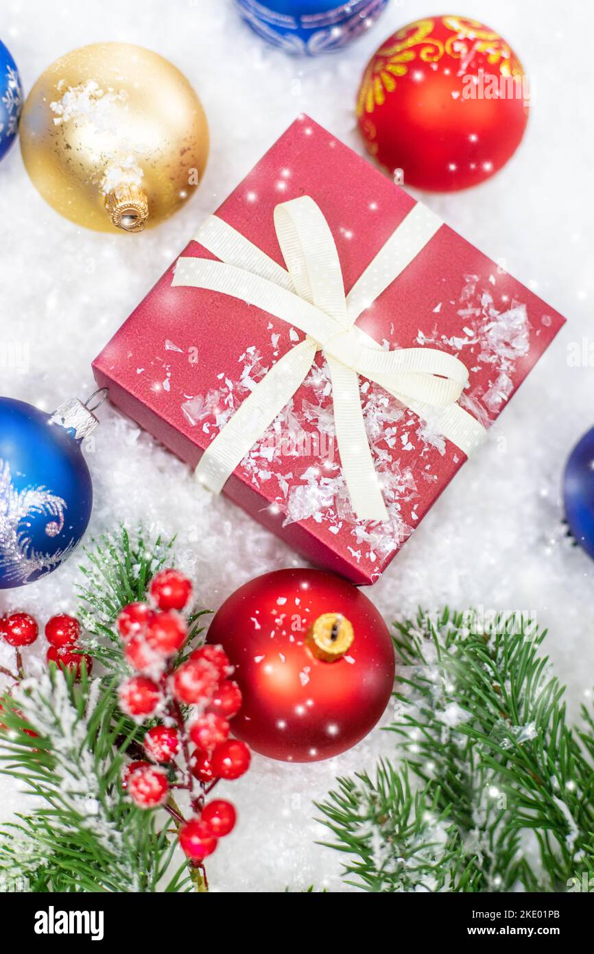 Merry Christmas and Happy New Year, Holidays greeting card background ...