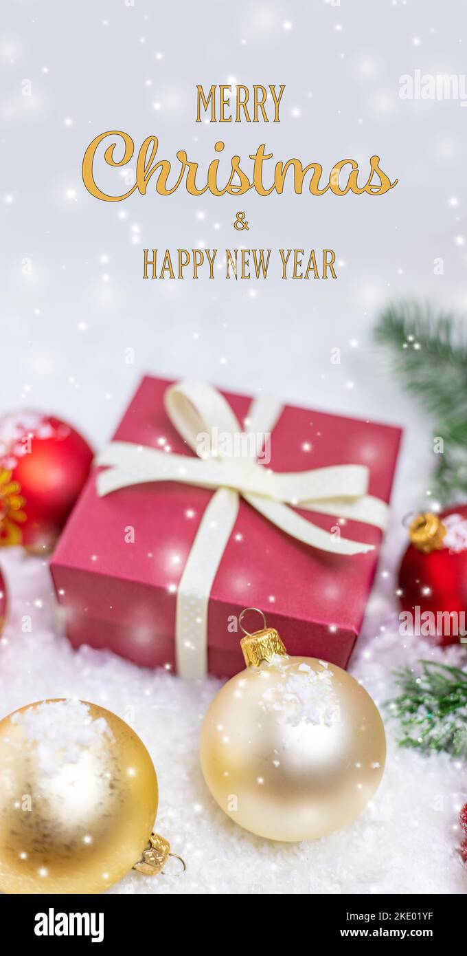 Merry Christmas and Happy New Year, Holidays greeting card background ...