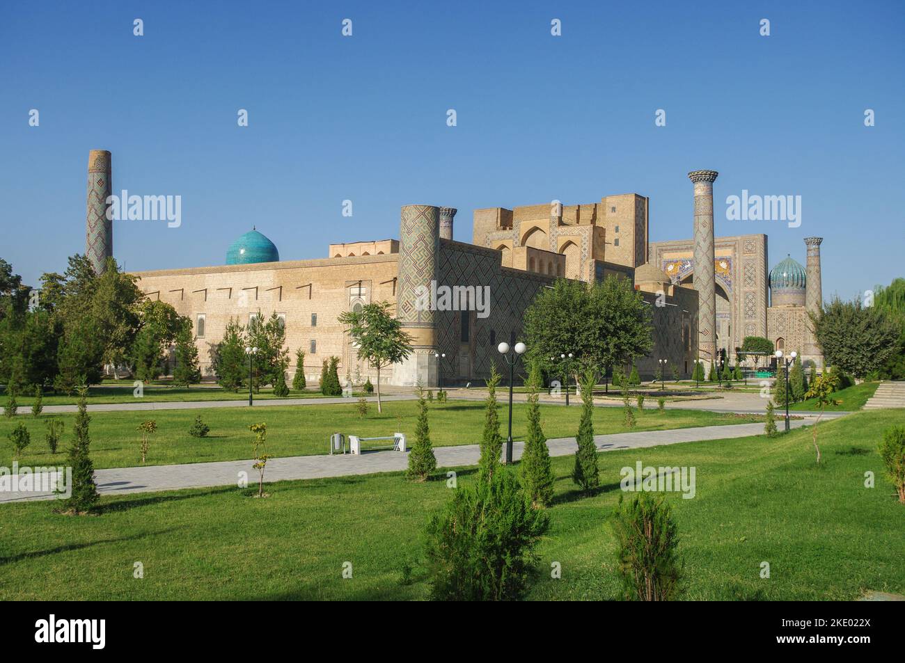Landscape view of famous medieval Registan Square viewed from ...