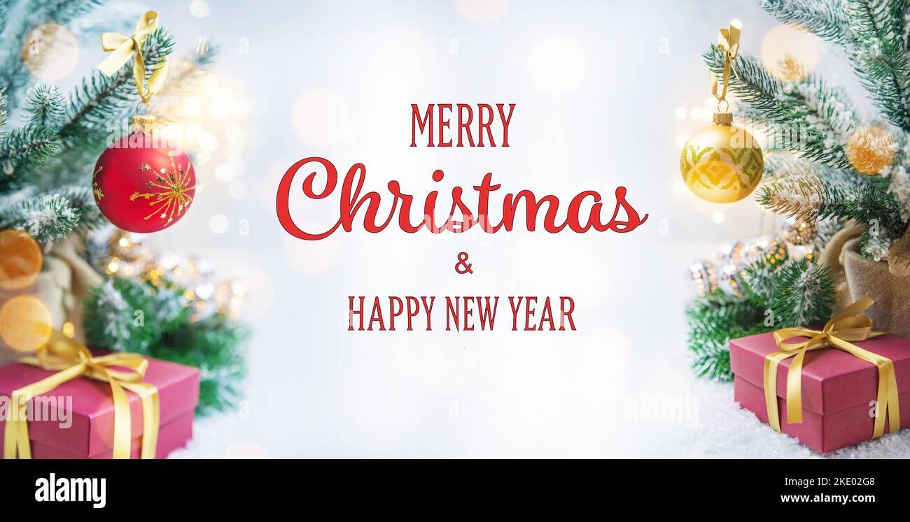 Merry Christmas and Happy New Year, Holidays greeting card background ...