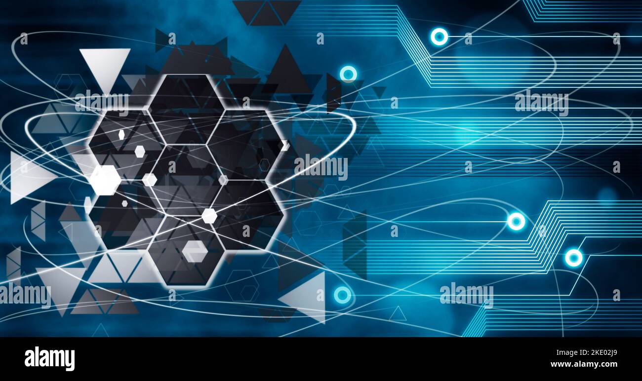 A 3D rendering of a technology background with light trails Stock Photo ...