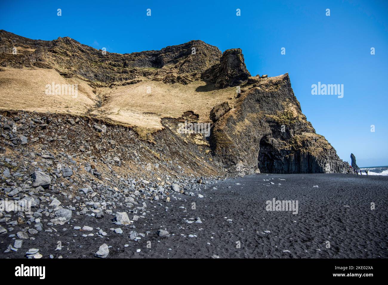 A muddy landscape in Iceland Reykjavik with cliffs and rocks on blue ...