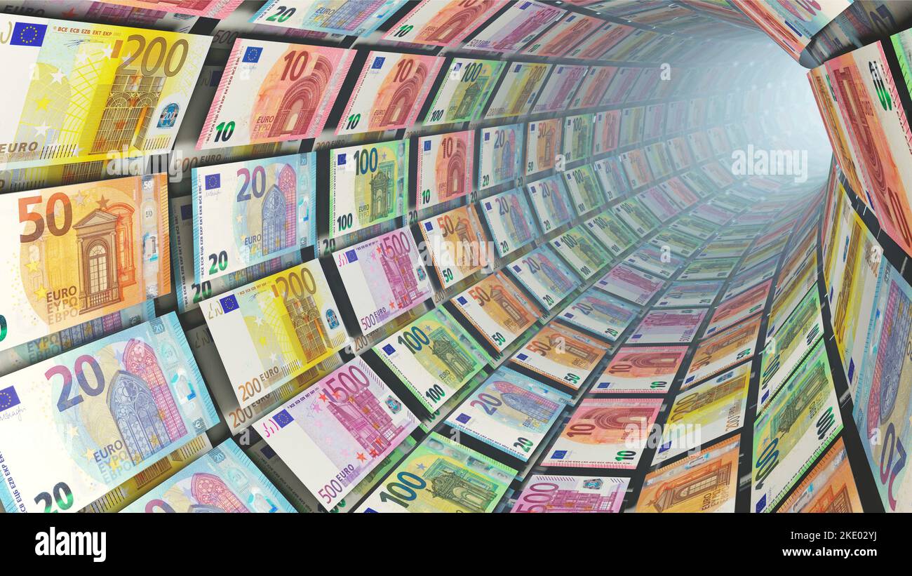 Cash flow money tunnel euro hi-res stock photography and images - Alamy